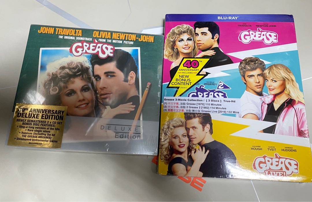全新未開封 油脂 grease : 2CD + 3 movie collection Blu ray 全英文發聲、中文字幕 : Grease ...