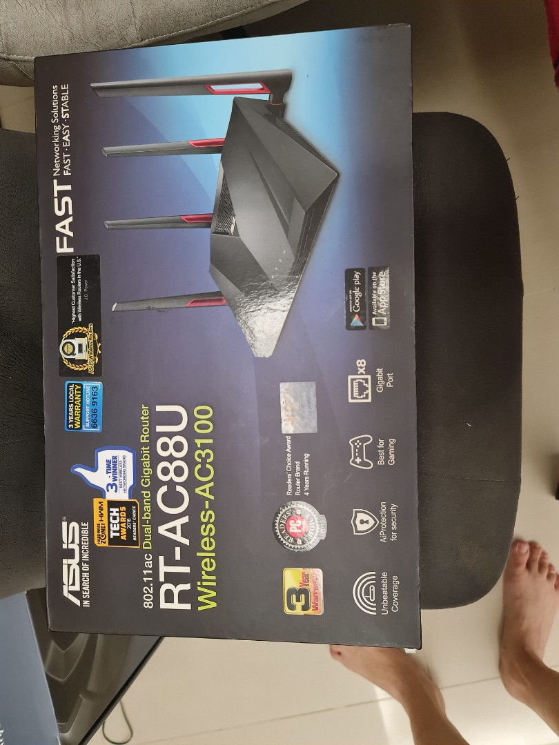 Asus RT-AC88U Wiress wifi AC3100 dual band gigabit router, Computers ...