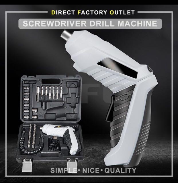 DFO Mini Screwdriver Drill Machine Cordless Rechargeable 3.6V Hand ...