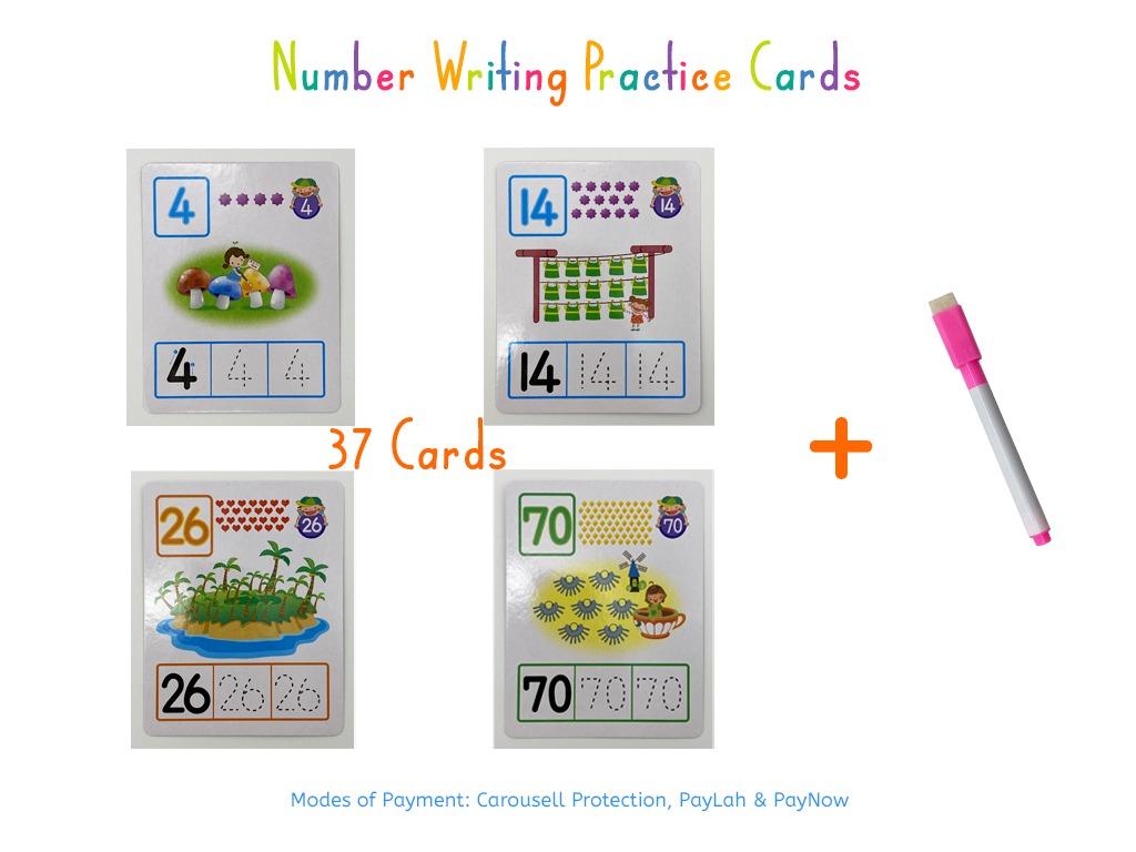 Dry-Erase Number Penmanship Cards for Children Kids Early Mathematics ...