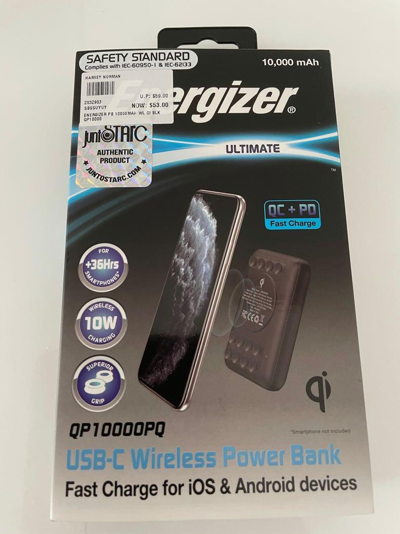 Energizer power bank QP10000PQ Qi 18W wireless fast charge PD QC ...