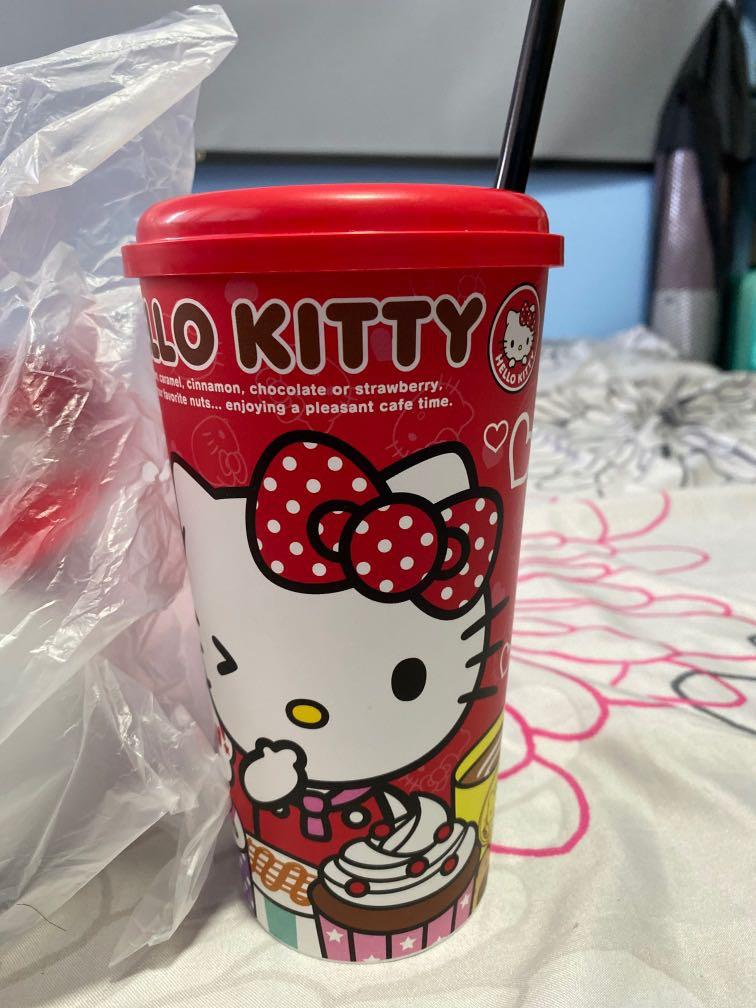 Hello Kitty Popcorn Bucket and Drink set, Furniture & Home Living ...