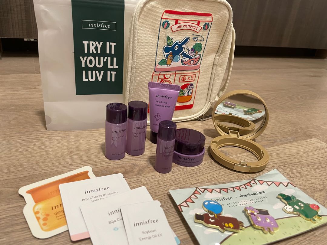 INNISFREE SKIN SET with free bag and face mirror!! Limited edition ...
