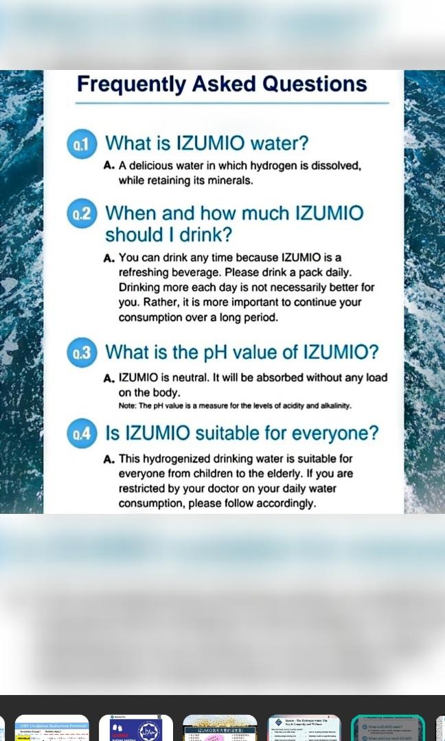 Izumio hydrogen drink water, Health & Nutrition, Health Supplements ...
