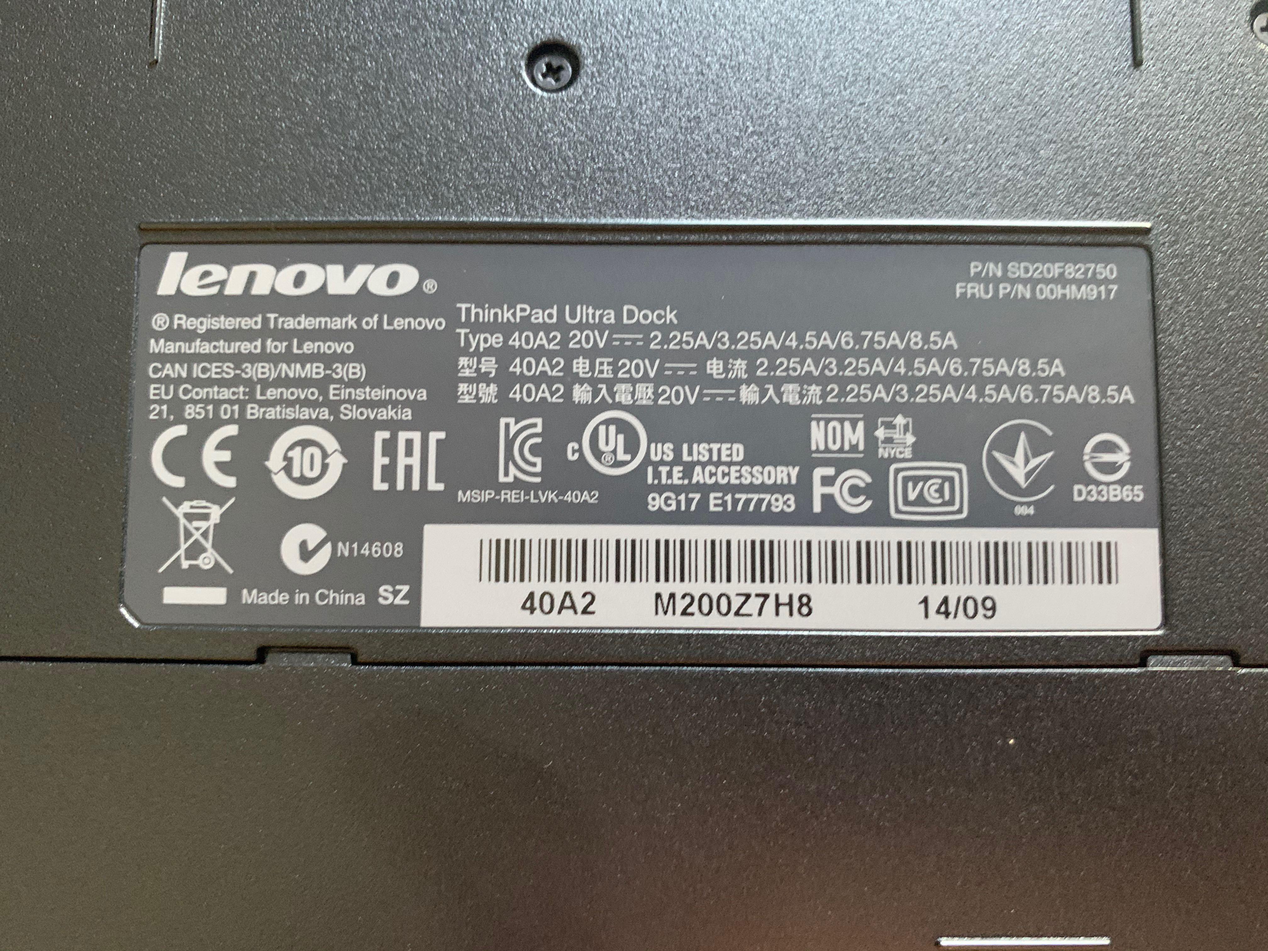 Lenovo Thinkpad Ultra Dock Docking Station Computers Tech Parts Accessories Computer