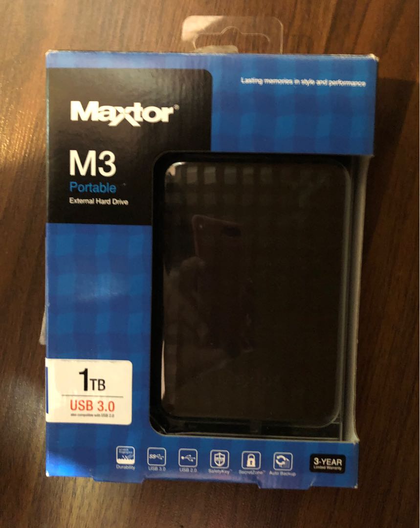 Maxtor M3 Portable External Hard Drive, Computers & Tech, Parts ...