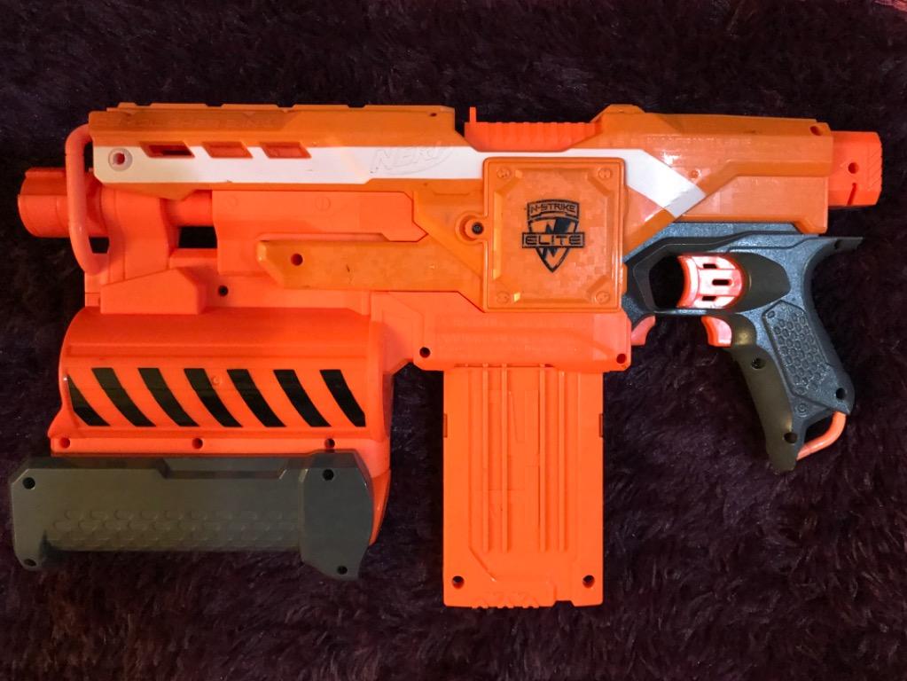 Original Nerf N-Strike Demolisher OT Orange Trigger Motorized Blaster 2 ...