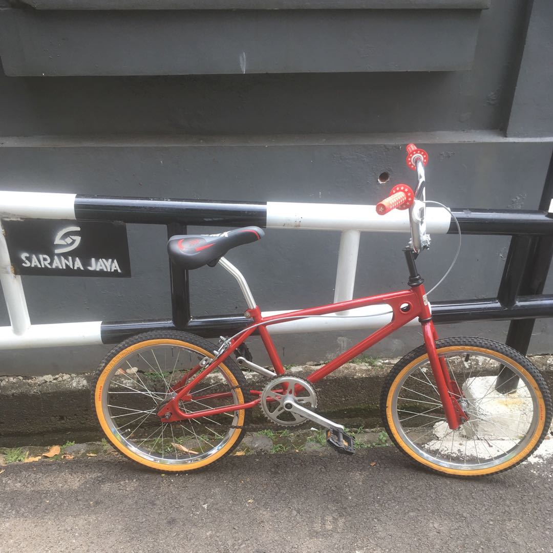 Sepeda bmx old school oldschool lucky five merah siap pakai jadul lama ...
