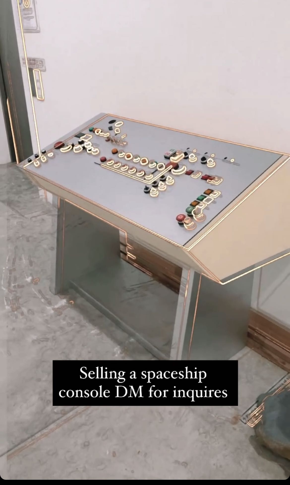 Spaceship sci-fi console table with buttons, Furniture & Home Living ...