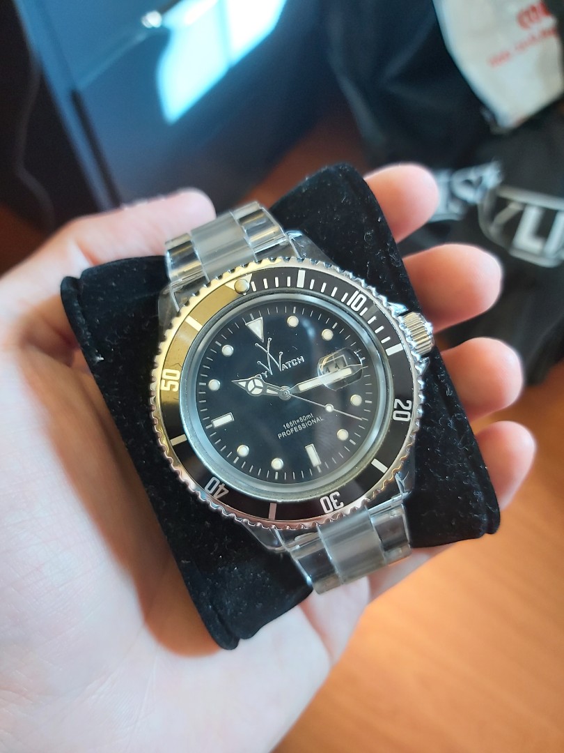 Toy Watch Submariner Plastic Clear Watch, Men's Fashion, Watches ...