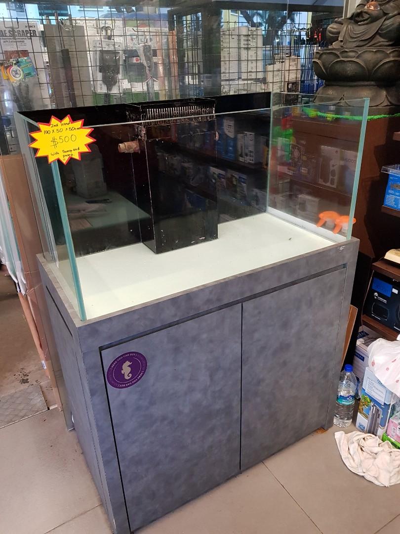 100 x 50 x 50cm tank and cabinet with sump tank and pump, Pet Supplies ...