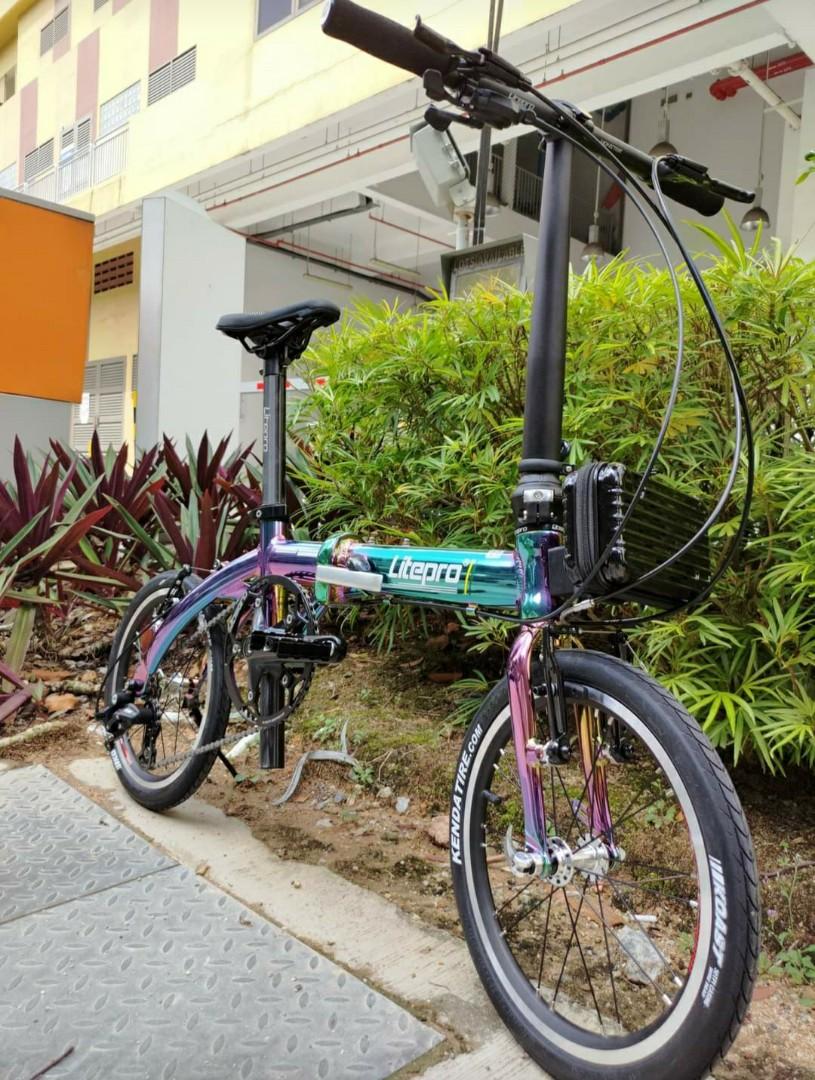 16inch Litepro Foldie 3S Foldable Bicycle Oil Slick Bike, Sports ...