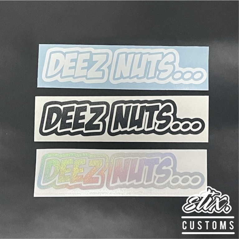 Deez Nuts Vinyl Cut Sticker, Motorcycles, Motorcycle Accessories on ...