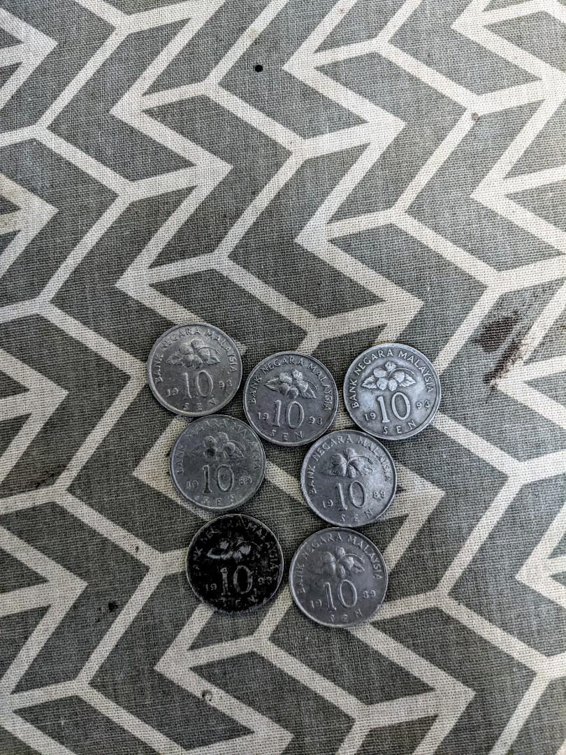 Duit syiling lama 10sen Malaysia (1993/1989), Hobbies & Toys ...
