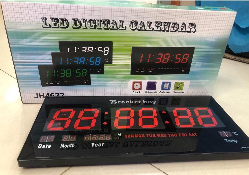 LED Wall Clock (Digital Display) – Large 18”, Furniture & Home Living ...
