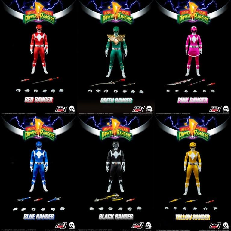 Mighty Morphin Power Rangers 6 Pack Core Rangers + Green Ranger 1/6 ...