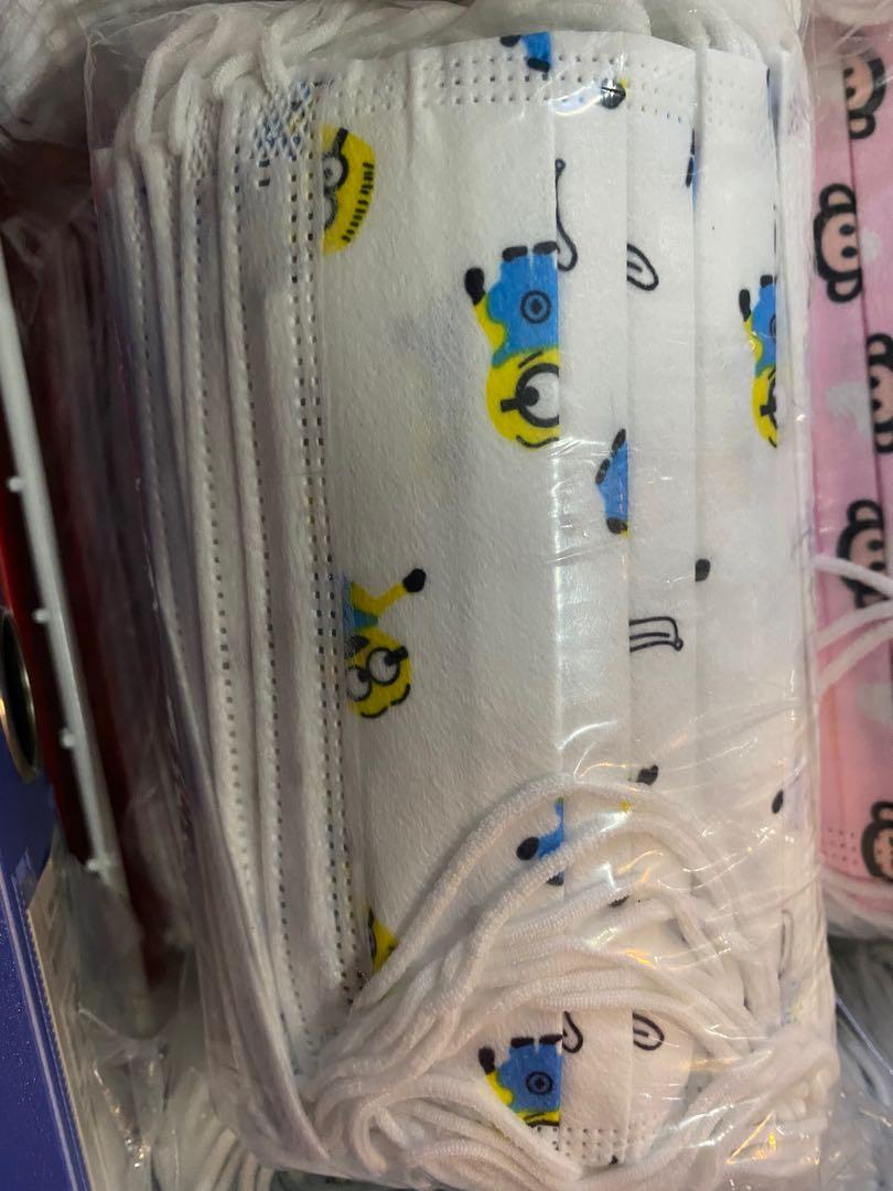 Minion Disposable face mask, Health & Nutrition, Face Masks & Face ...