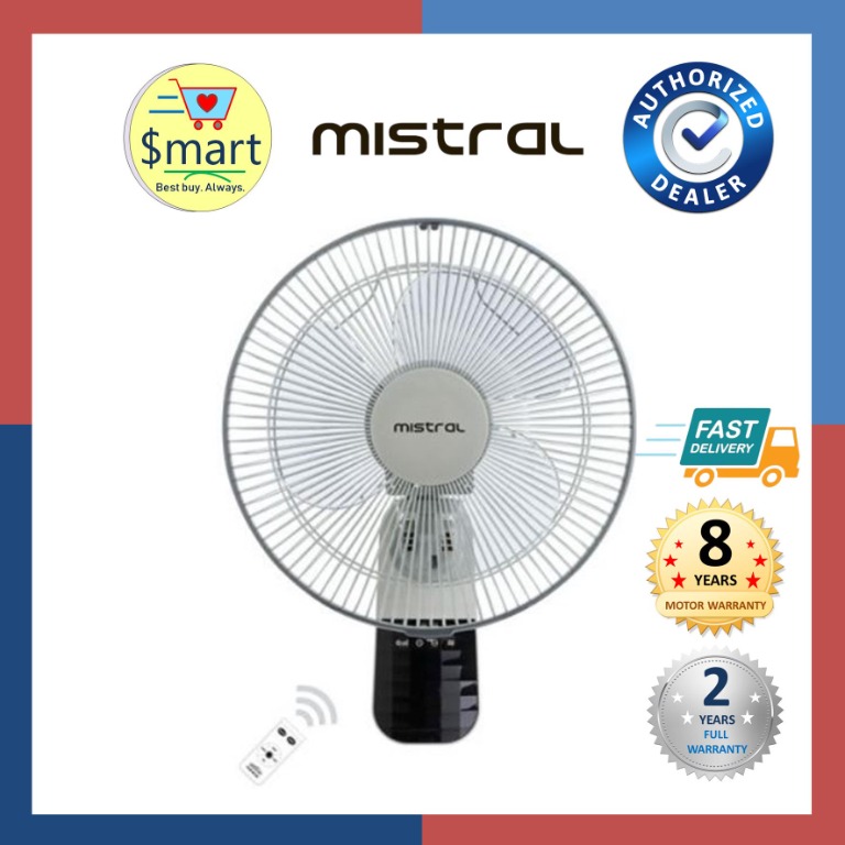 Mistral 12" Wall Fan with Remote Control [MWF3035R], Furniture & Home ...