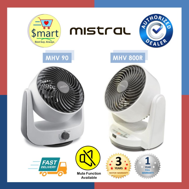Mistral 8" Turbine Blade High Velocity Desk/Table Fan [MHV90/ MHV800R ...