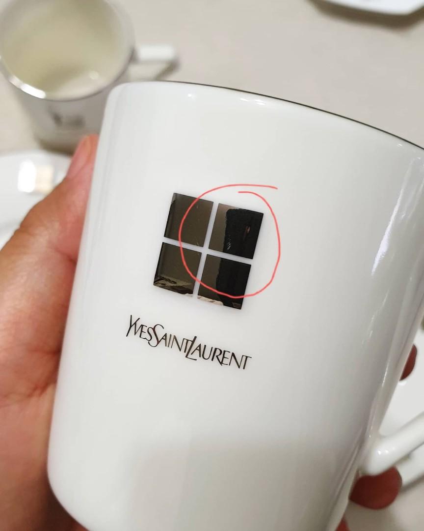 Rare Ysl White Tea Cups Set, Furniture & Home Living, Kitchenware ...