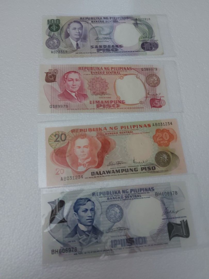 Set of 4 Pilipino series notes htf uncirculated, Hobbies & Toys ...