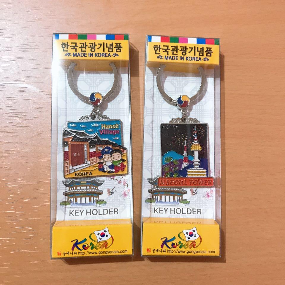 TAKE 2 Korea Souvenir Keychain Seoul Tower & Hanok Village, Hobbies ...