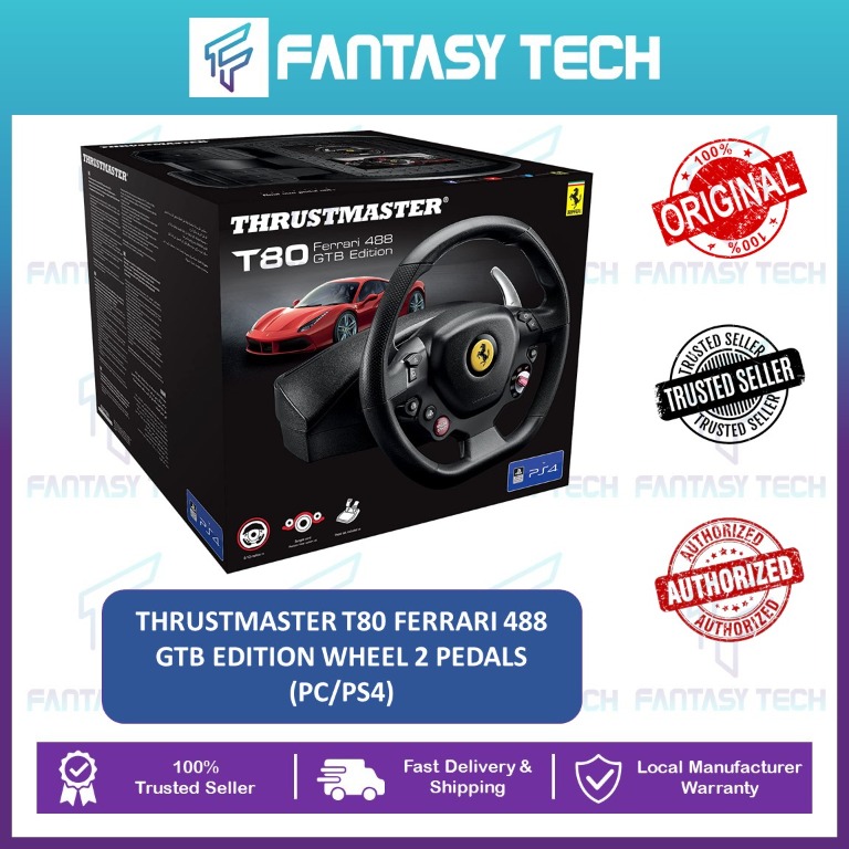 Thrustmaster T80 Ferrari 488 GTB Edition Racing Wheel for PS4 / PS5 ...