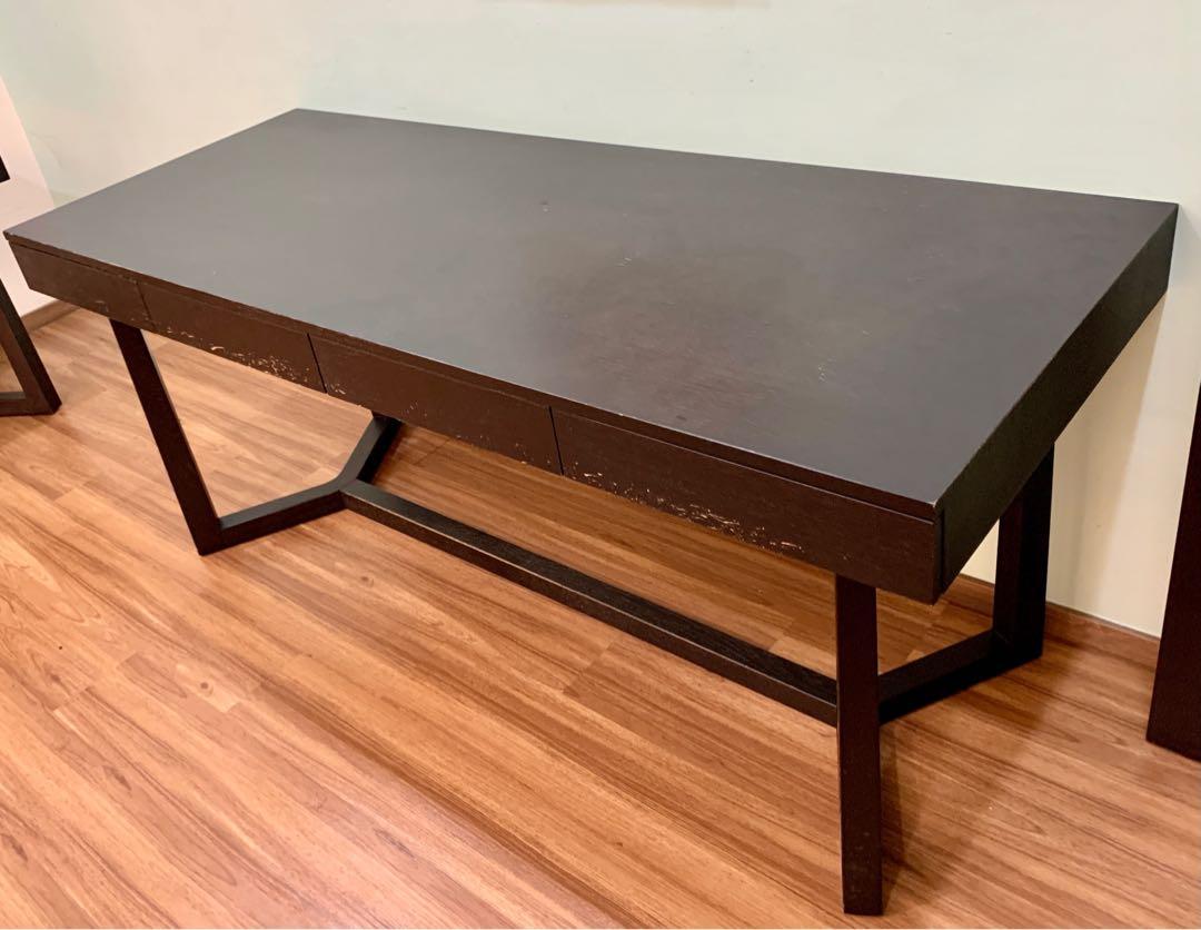 Dark Oak Wood Study table, Furniture & Home Living, Furniture, Tables ...