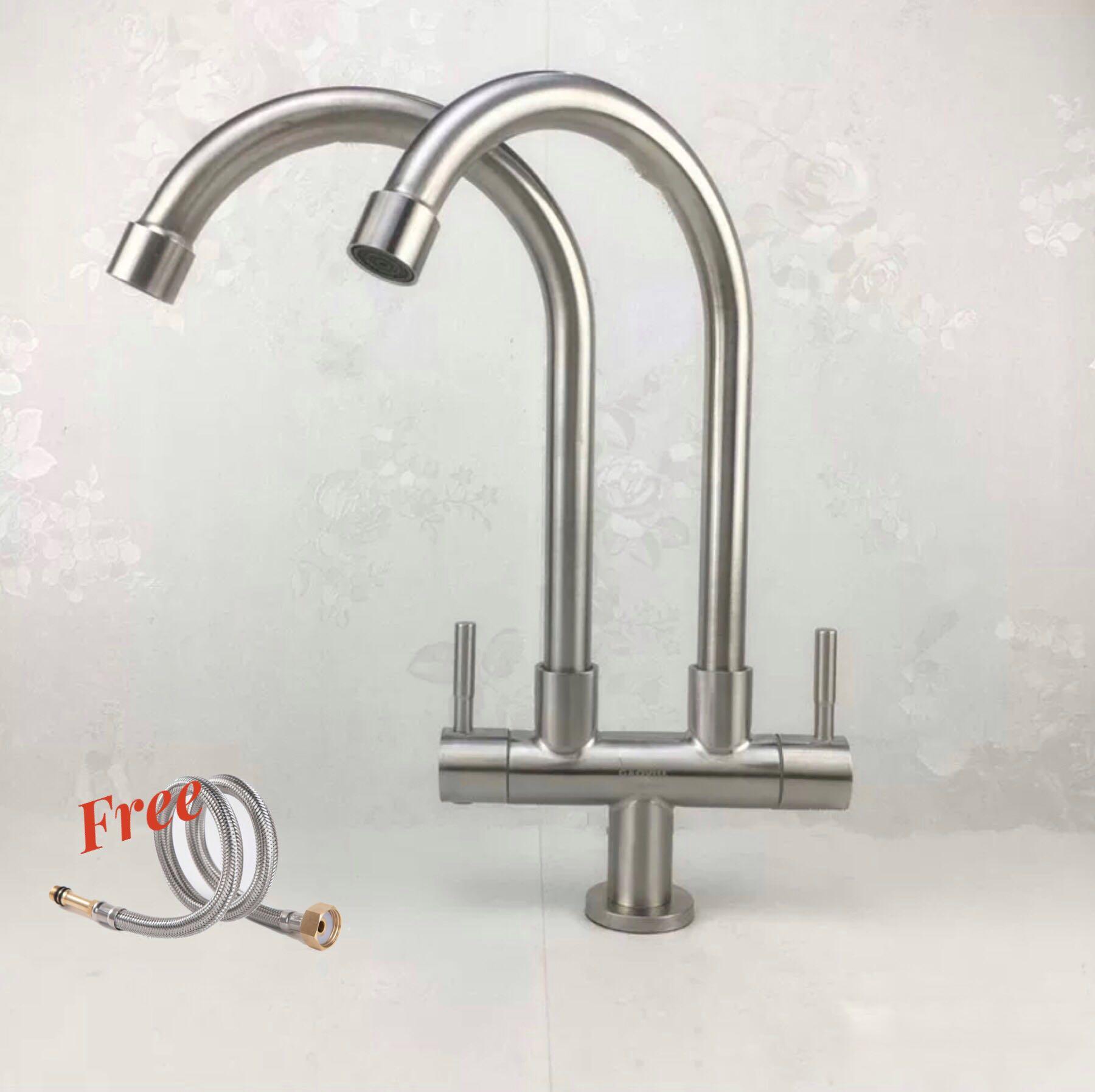 Kitchen Sink Double Outlet Tap Faucet , Furniture & Home Living ...