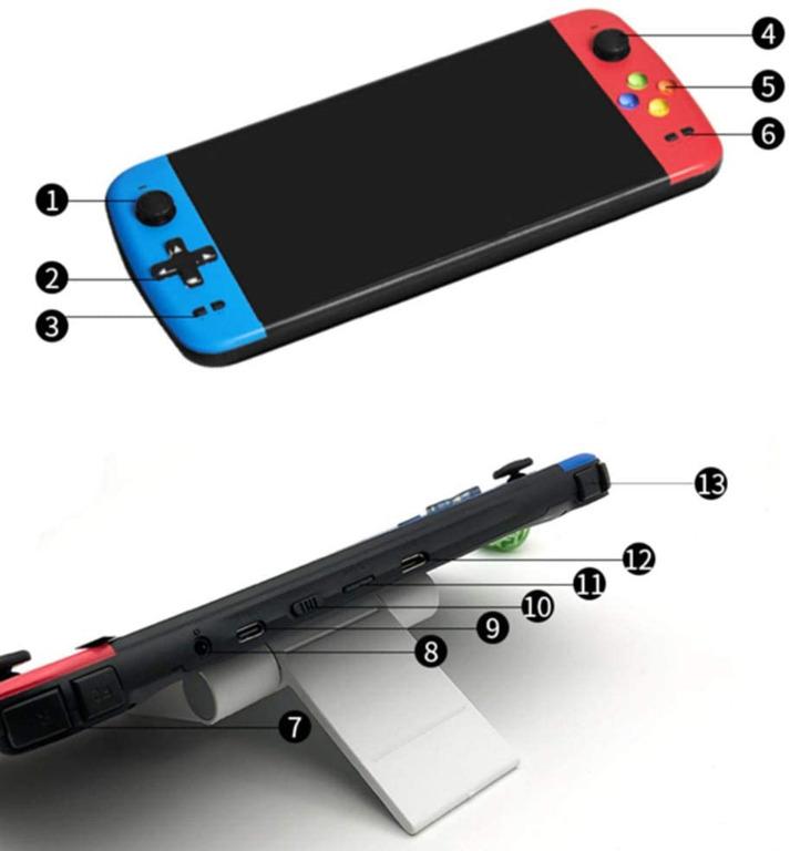 Large Screen PS7000 128-bit Handheld Game Console, 7-inch Screen Dual ...