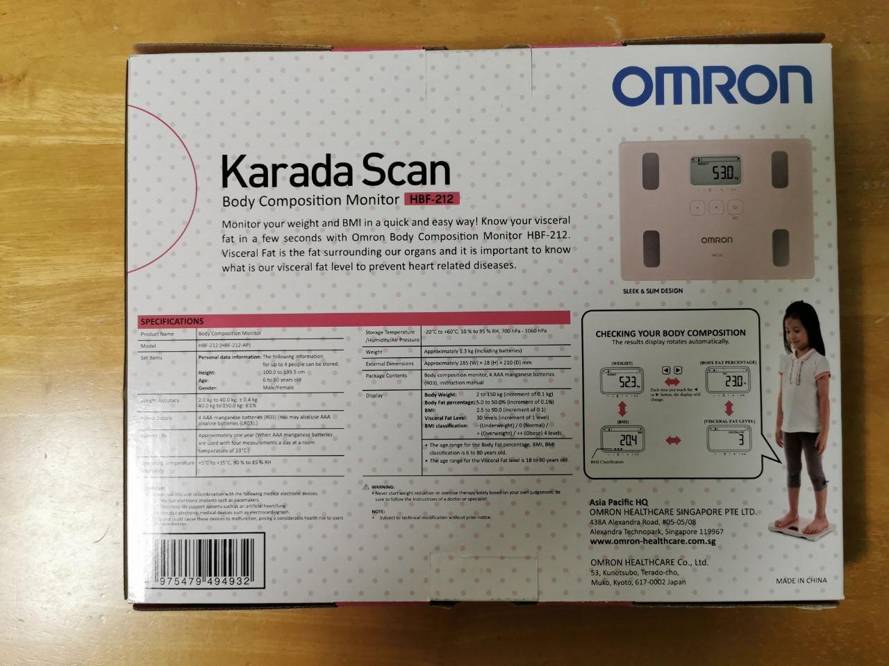 Omron Karada Scan (Weighing Machine), Health & Nutrition, Health ...