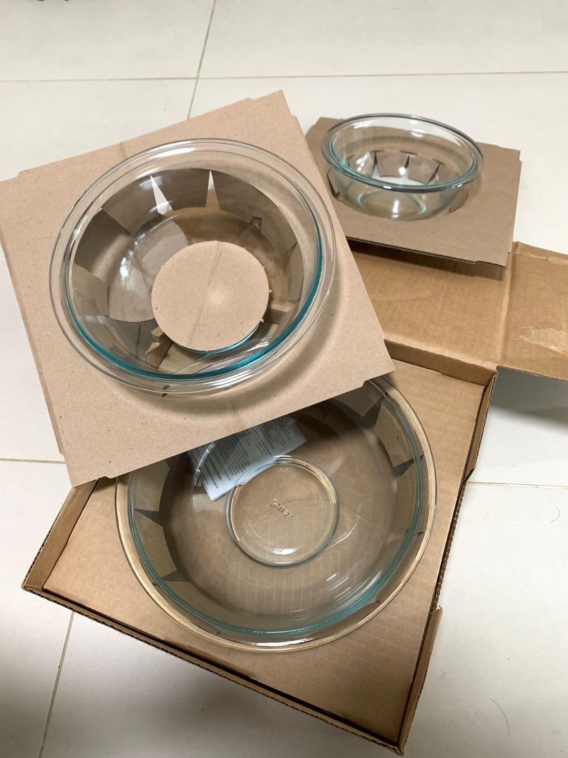Pyrex 3-piece Mixing Bowl Set, Furniture & Home Living, Kitchenware ...