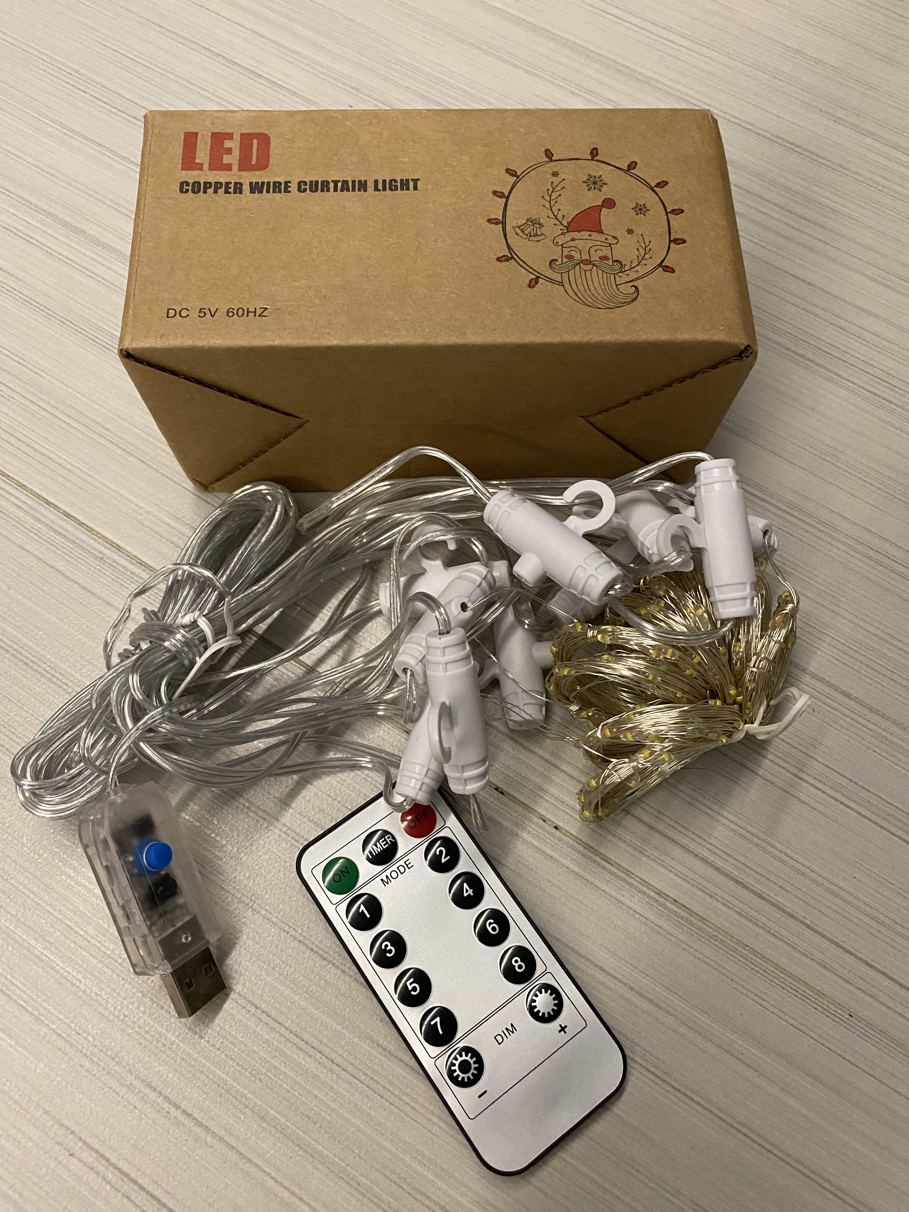 LED Window Curtain String Light, 300 LED Warm White Window Fairy String ...