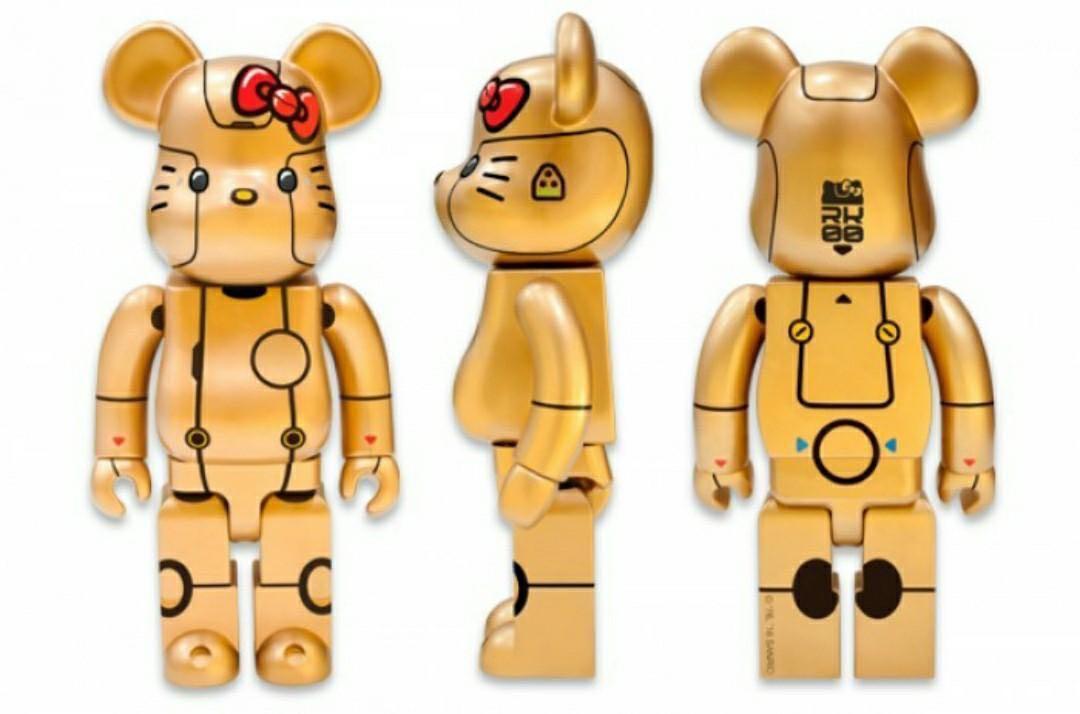 Bearbrick - Robot Kitty (Gold), Hobbies & Toys, Toys & Games on Carousell