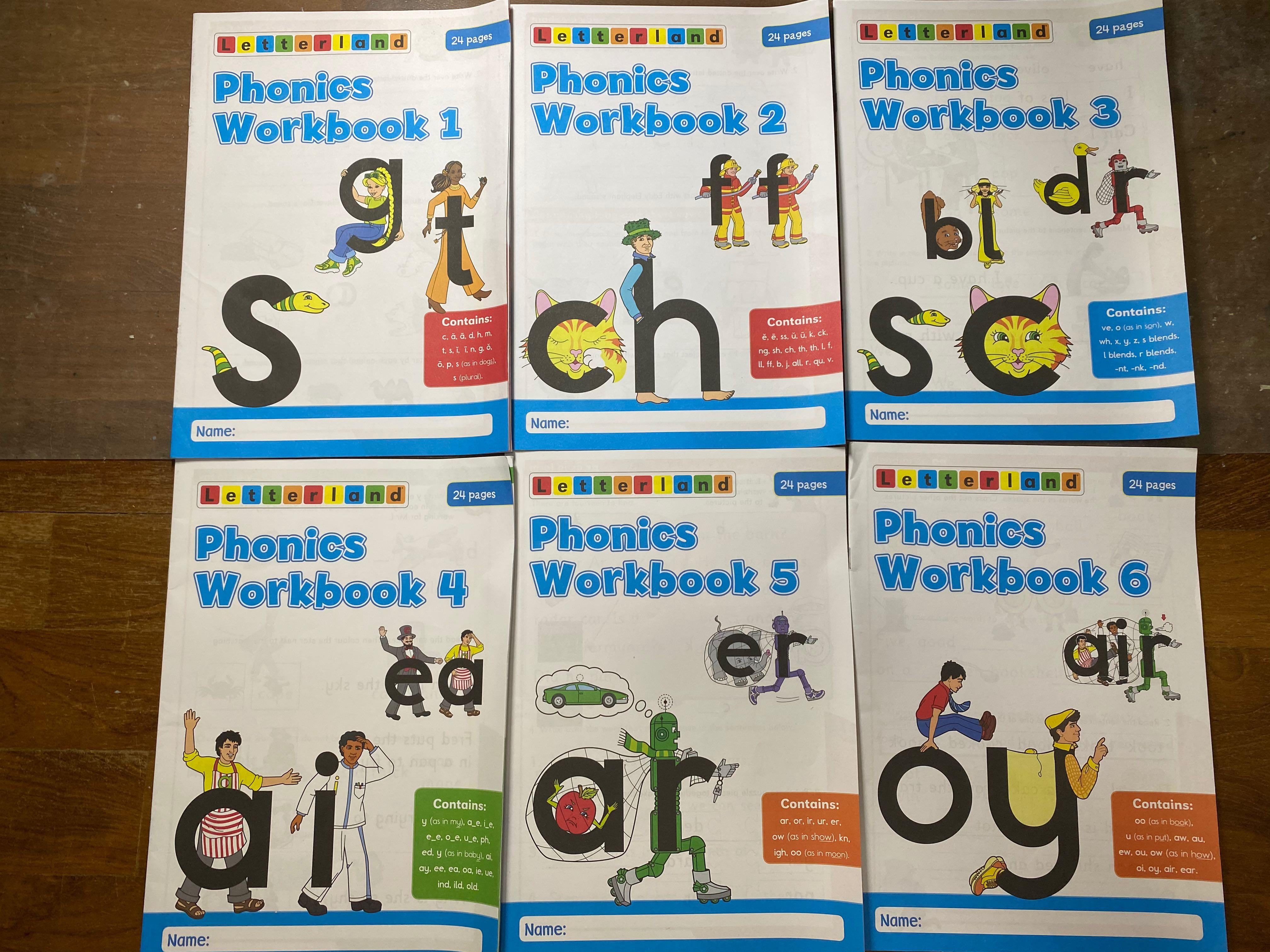 Letterland Phonics Workbook (Book 1-6), Hobbies & Toys, Books ...