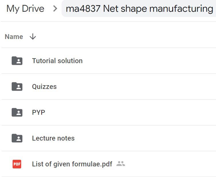 MA4837 Net Shape Manufacturing NTU MAE, Computers & Tech, Office ...