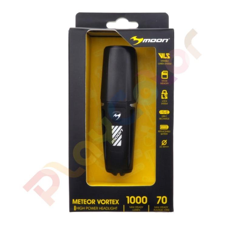 MOON【1000 流明】Meteor Vortex 前燈 可換式鋰電池 自行車燈 頭燈 防水 IPX5【VORTEX】, 體育器材, 自行車 ...