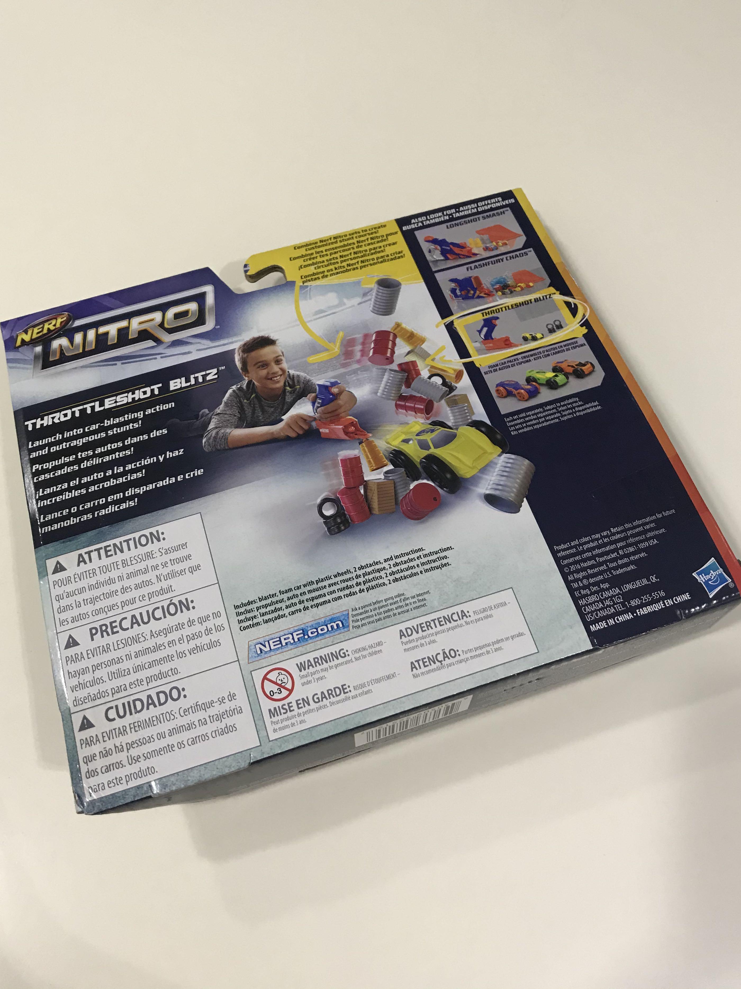 Nerf Nitro Throttleshot Blitz + 3-Pack Car, Hobbies & Toys, Toys ...
