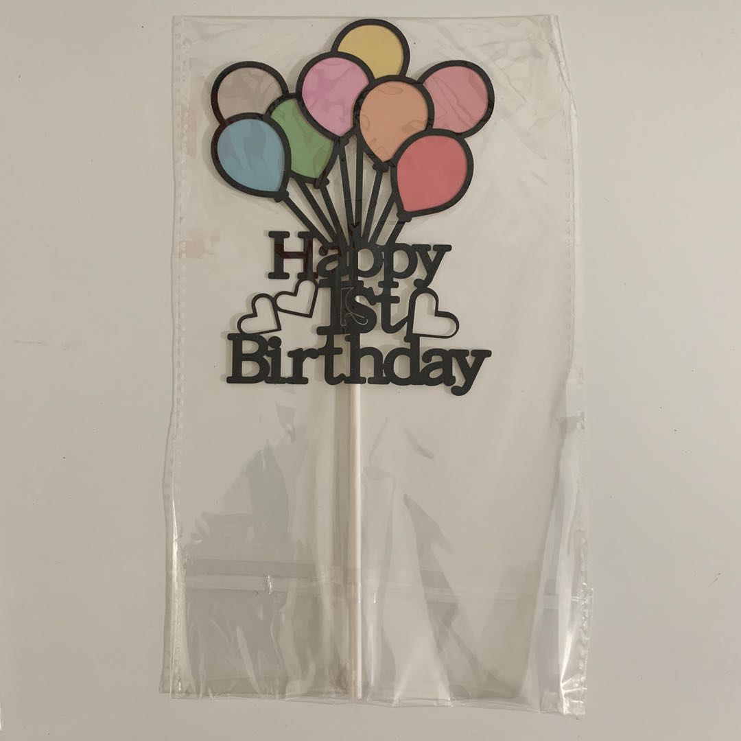 *NEW* Cute Happy First 1st Birthday Cake Topper Baby Kid, Design ...