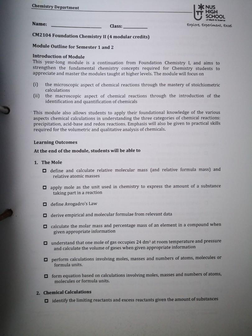 NUS High Notes Year 2 Math, Bio, Chem, Phy, Eng, IH, Geog (2012 ...