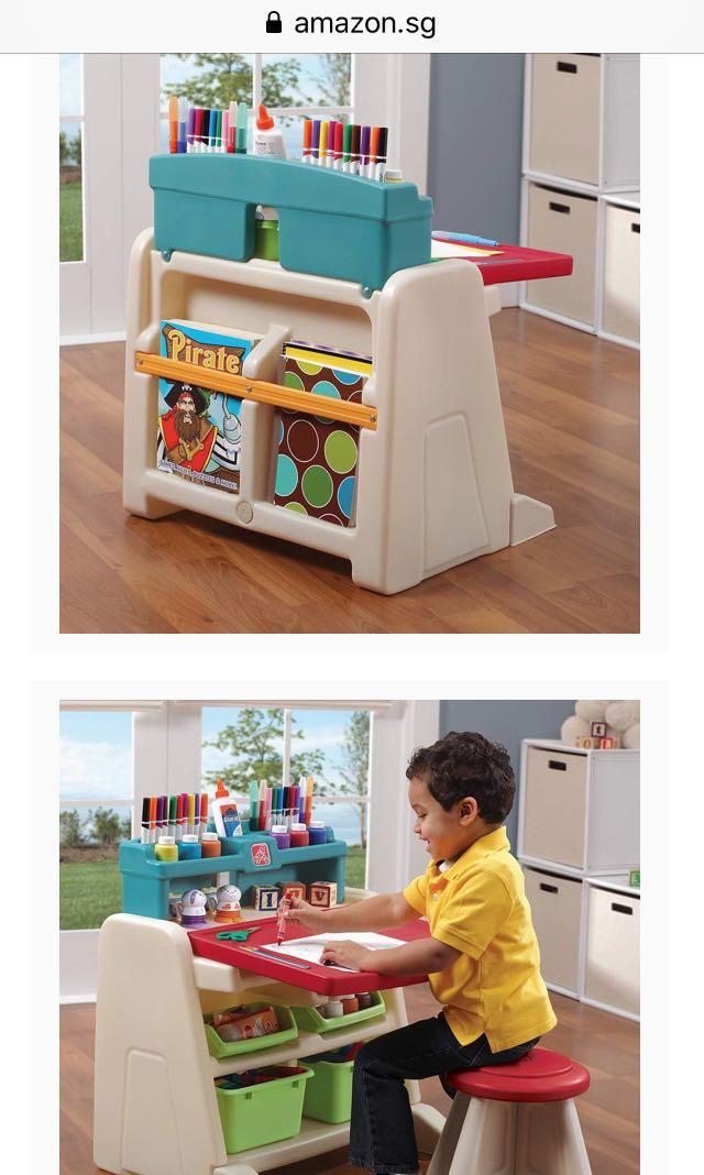 Step2 Flip and Doodle Desk with Stool, Babies & Kids, Baby Nursery ...