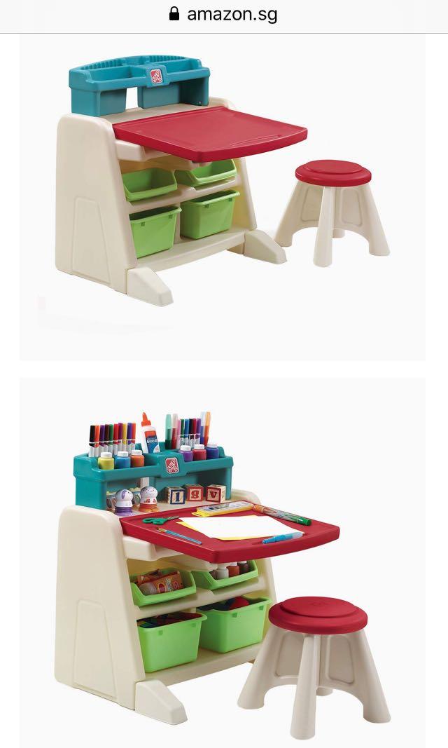 Step2 Flip and Doodle Desk with Stool, Babies & Kids, Baby Nursery ...