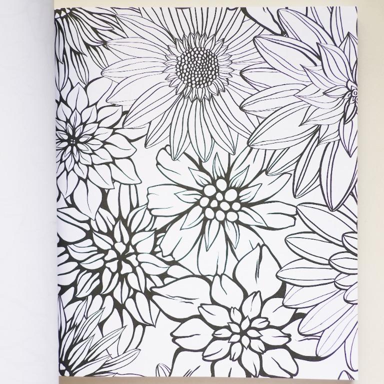 Stress Less Coloring - Flower Patterns: 100+ Coloring Pages for Peace ...