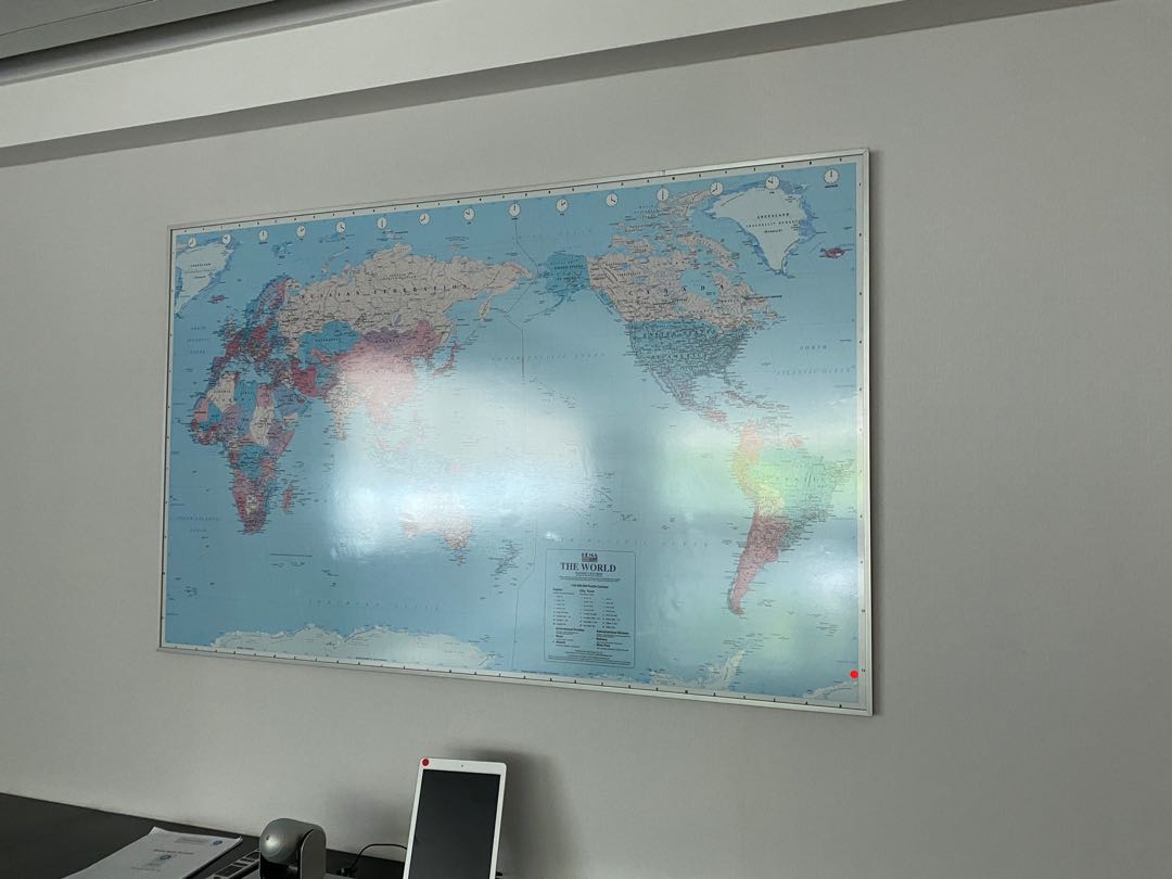 World Map Super big in frame, Furniture & Home Living, Home Decor ...
