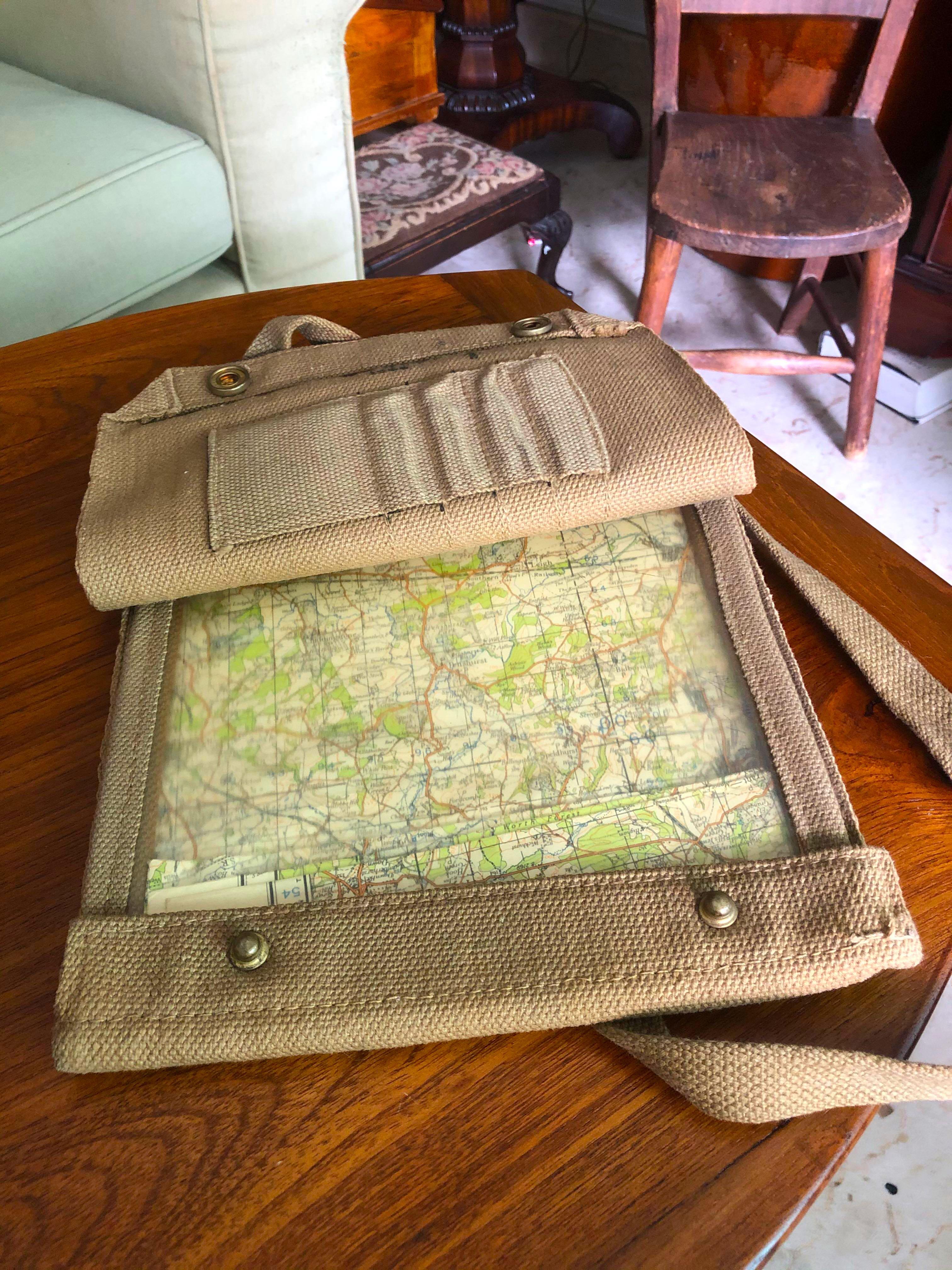 WW2 Original British Army Webbing Map Case and Map Dated 1944, Hobbies ...