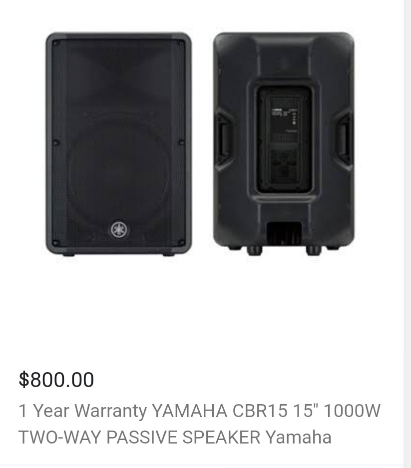Yamaha cbr 1000w 15", Hobbies & Toys, Music & Media, Music Accessories ...