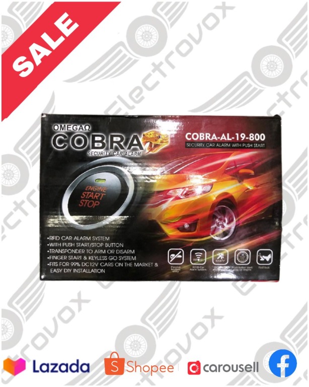 Cobra car alarm system with keyless full feature alarm deffered pay ...
