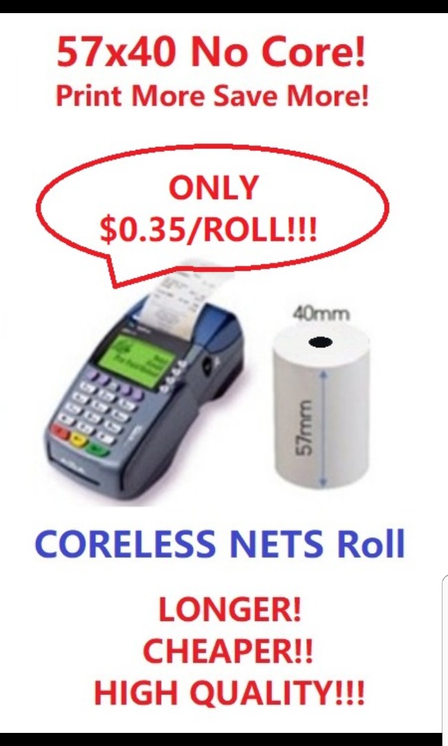 *Moved to new listing* Coreless Nets receipt paper roll, Everything ...