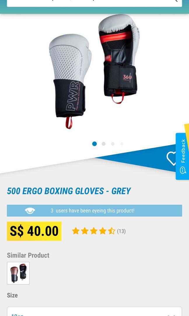 Decathlon 500 Ergo boxing gloves 12 oz with boxing wrap, Sports ...