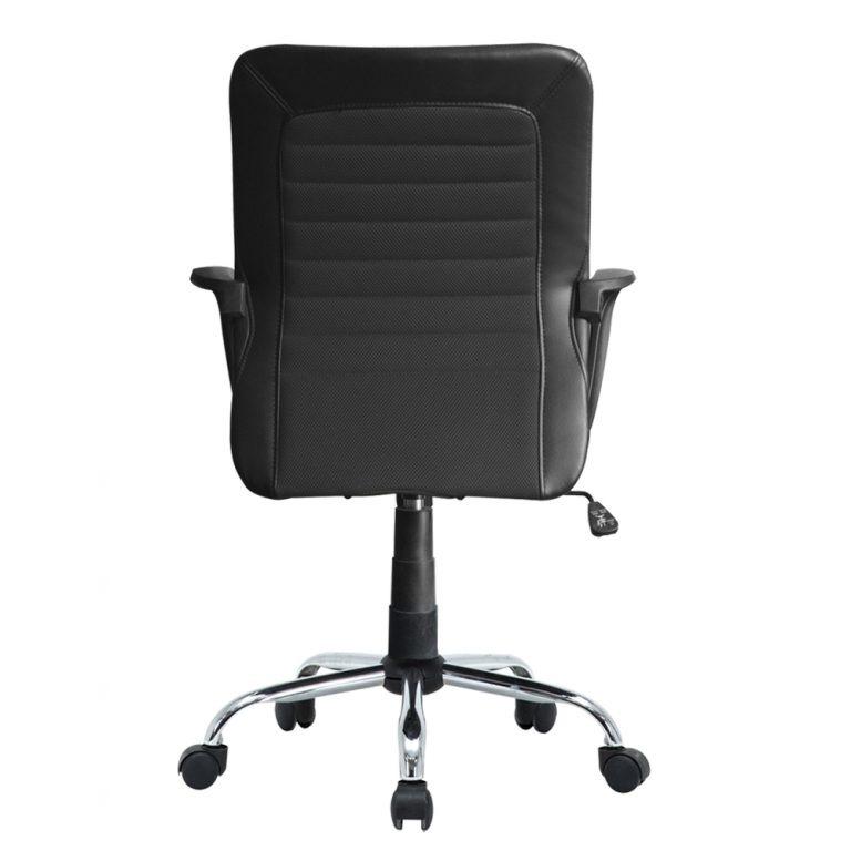 Ergodynamic EMC-169 BLK Mid Back Mesh Office Chair, Leather Computer ...